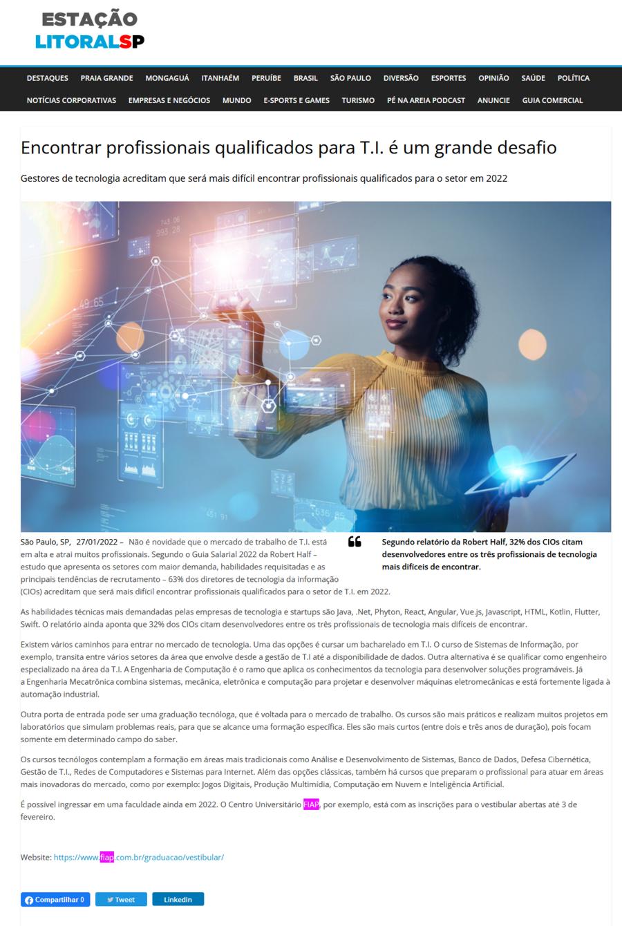 Estação Litoral SP – NOTÍCIAS (ENCONTRAR PROFISSIONAIS QUALIFICADOS ...