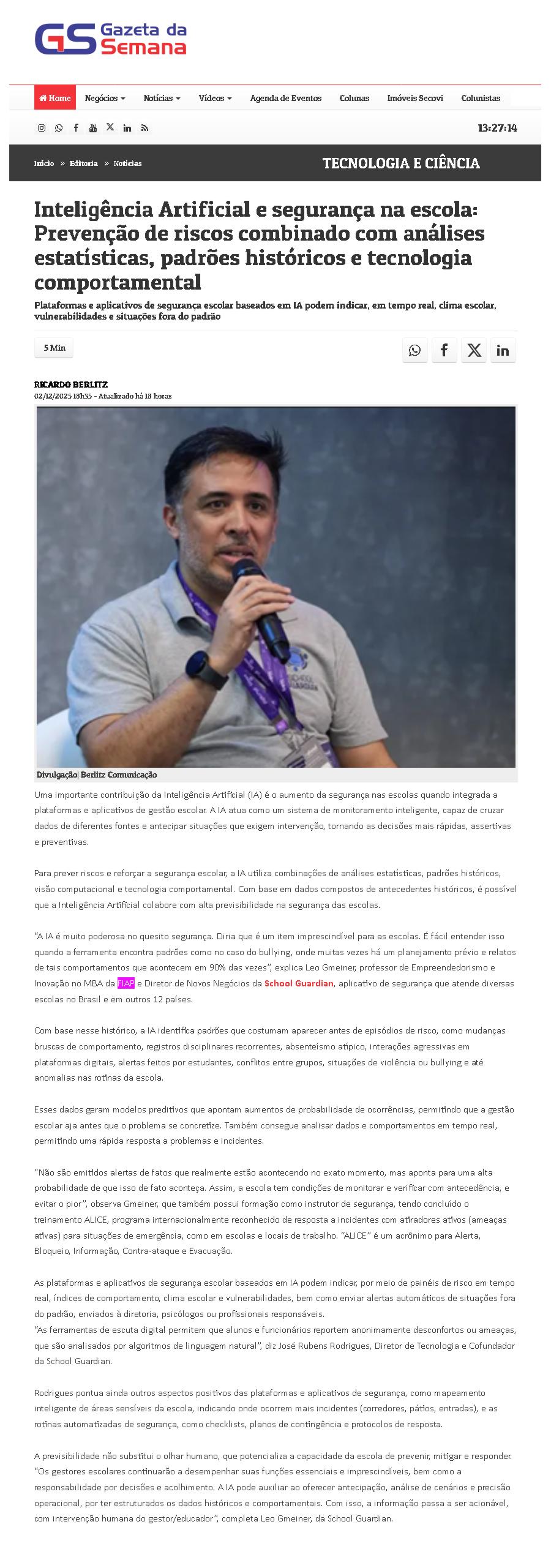 Gazeta da Semana e mais 6 portais – NOTÍCIAS (Inteligência Artificial e ...