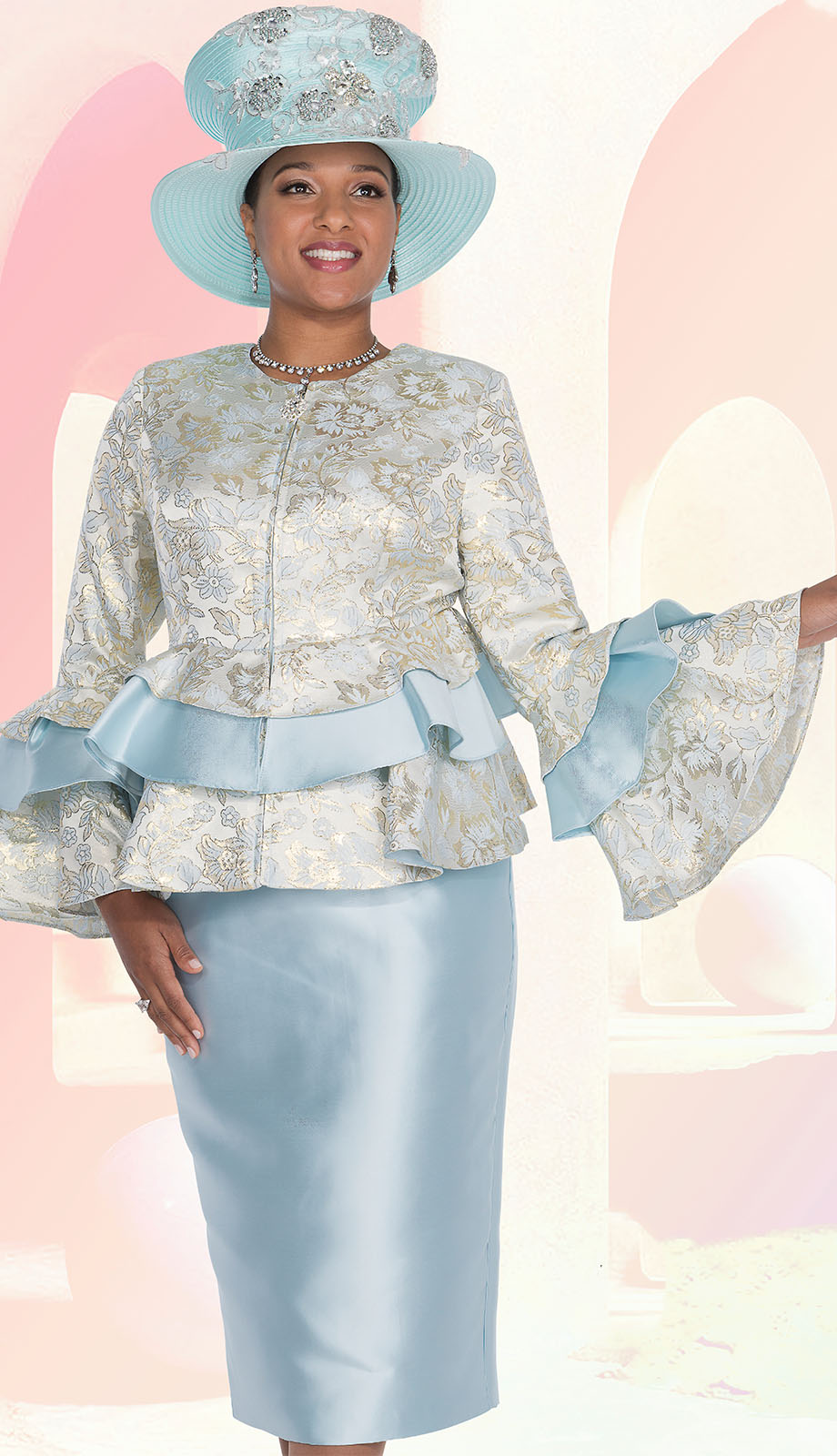 Aussie Austine 5922-BLU Designer Church Suit