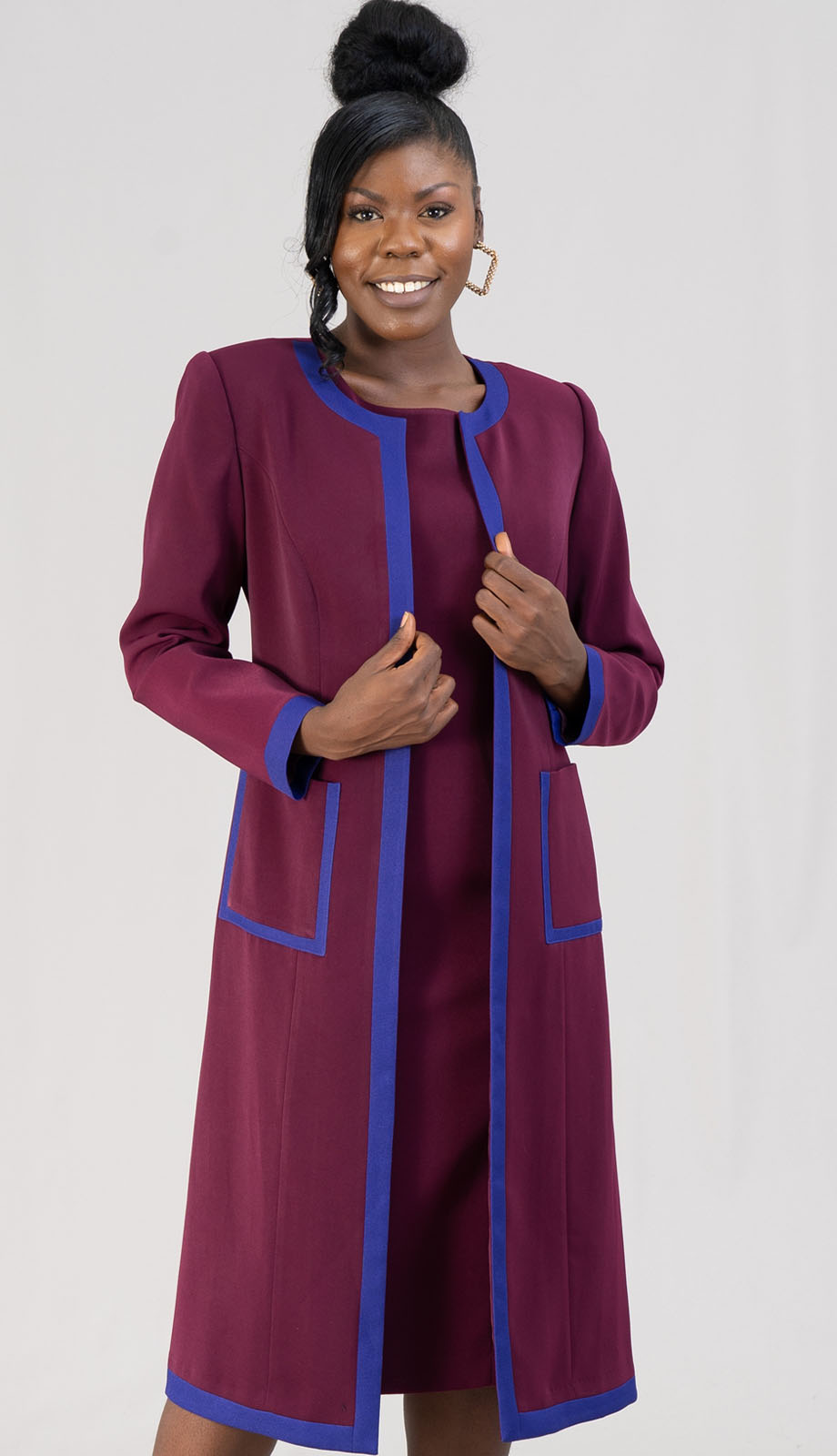 Ben Marc Executive 11959 ( 2pc Womens Jacket Dress Set With Purple Tri