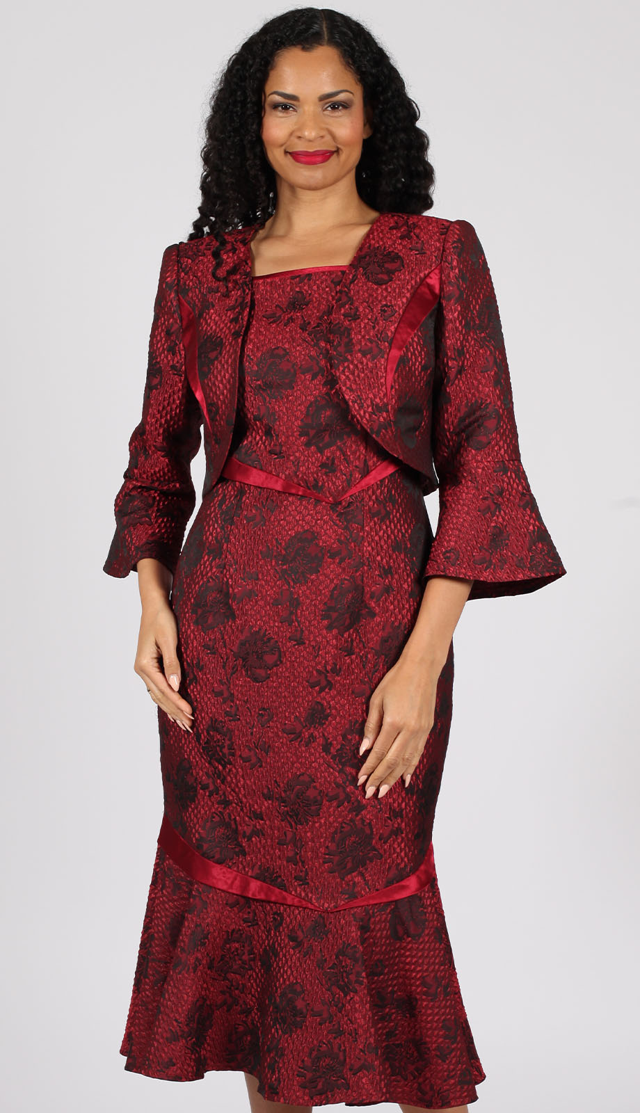 Diana Couture 8729-RED Church Jacket Dress