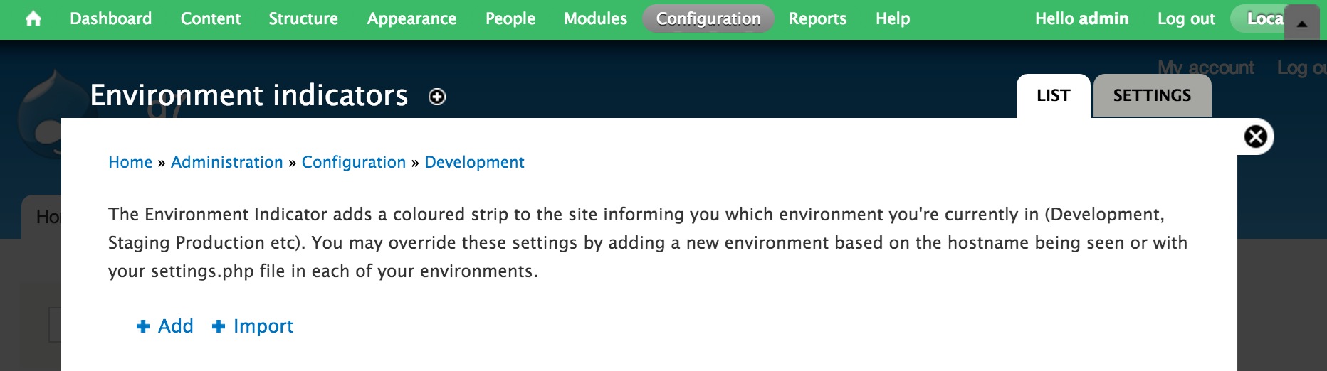 Using Environment Indicator in Drupal 7 - WebWash