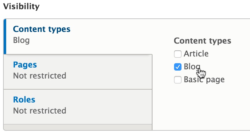 Build a Blog in Drupal 8: Managing Blocks - WebWash