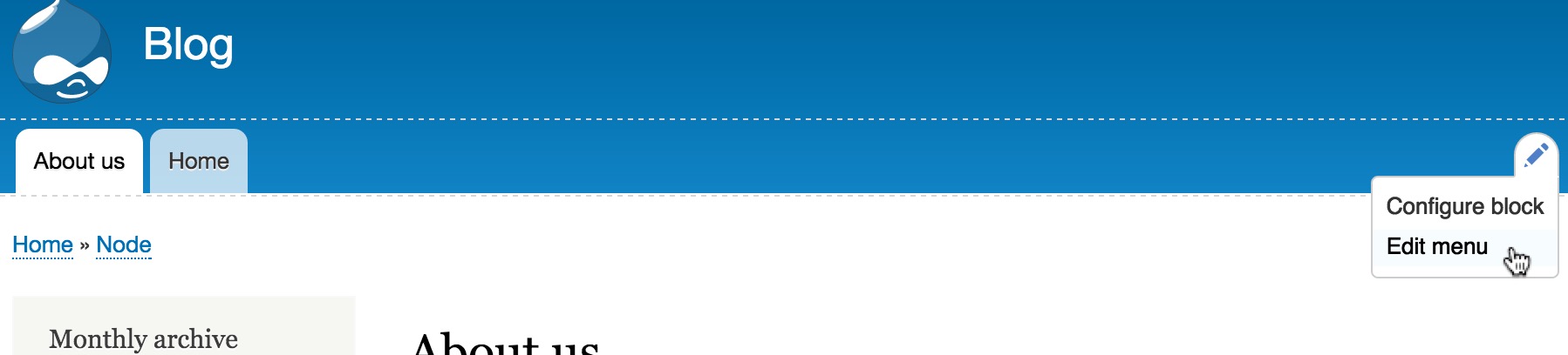 Build a Blog in Drupal 8: Create and Manage Menus - WebWash