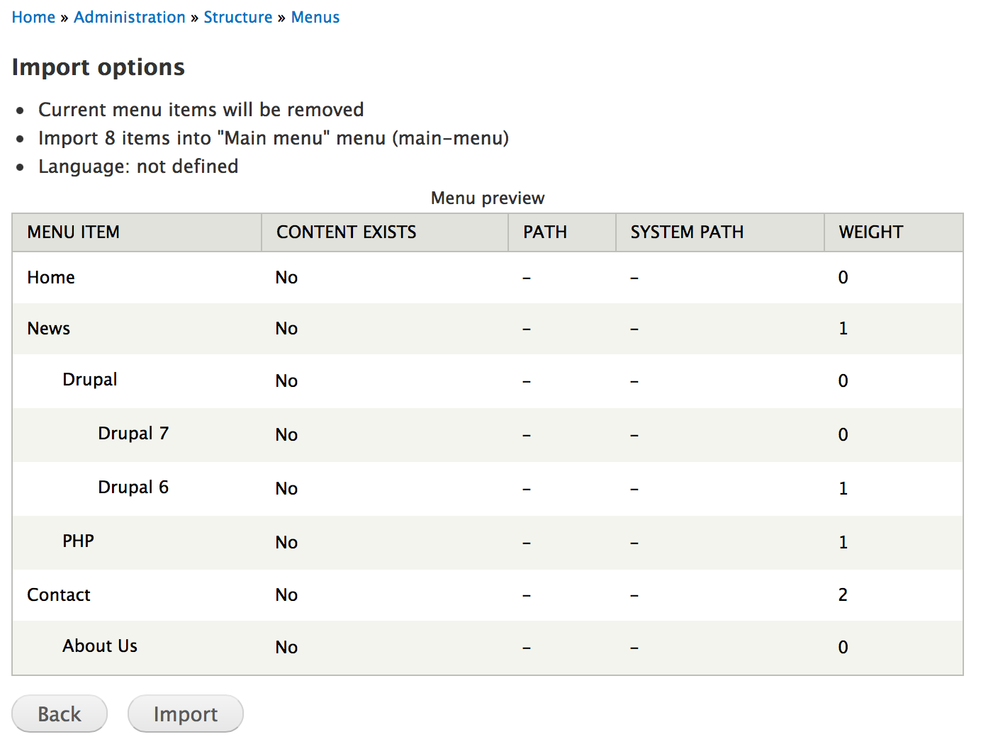 Import And Export Menus With Menu Import Module In Drupal 7 Webwash