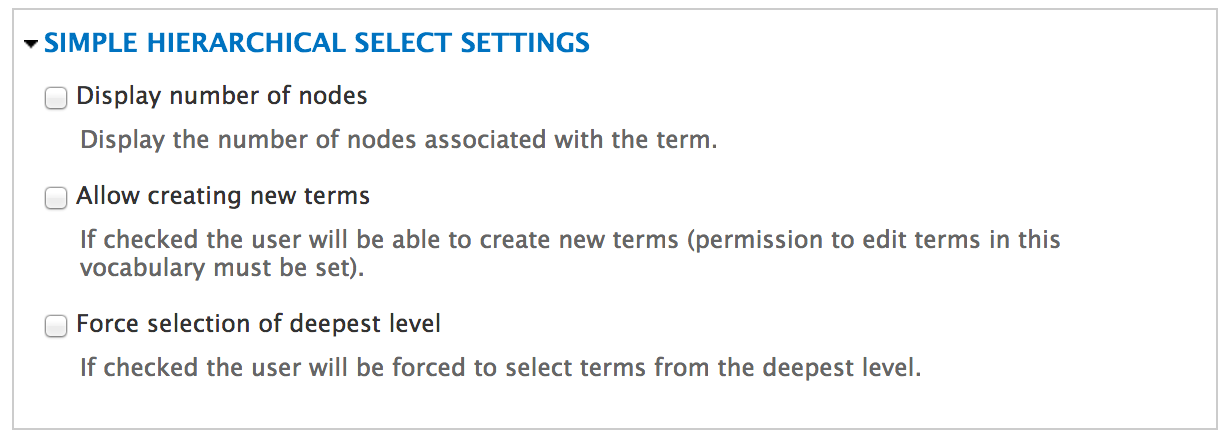 Using Simple Hierarchical Select Module in Drupal 7 - WebWash