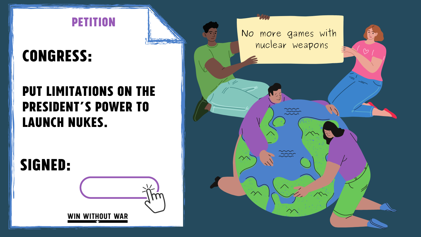 Sign now to limit the President's ability to launch nuclear weapons ...