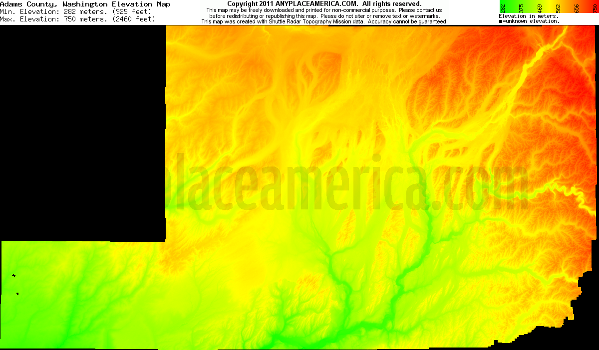 Free Adams County, Washington Topo Maps & Elevations