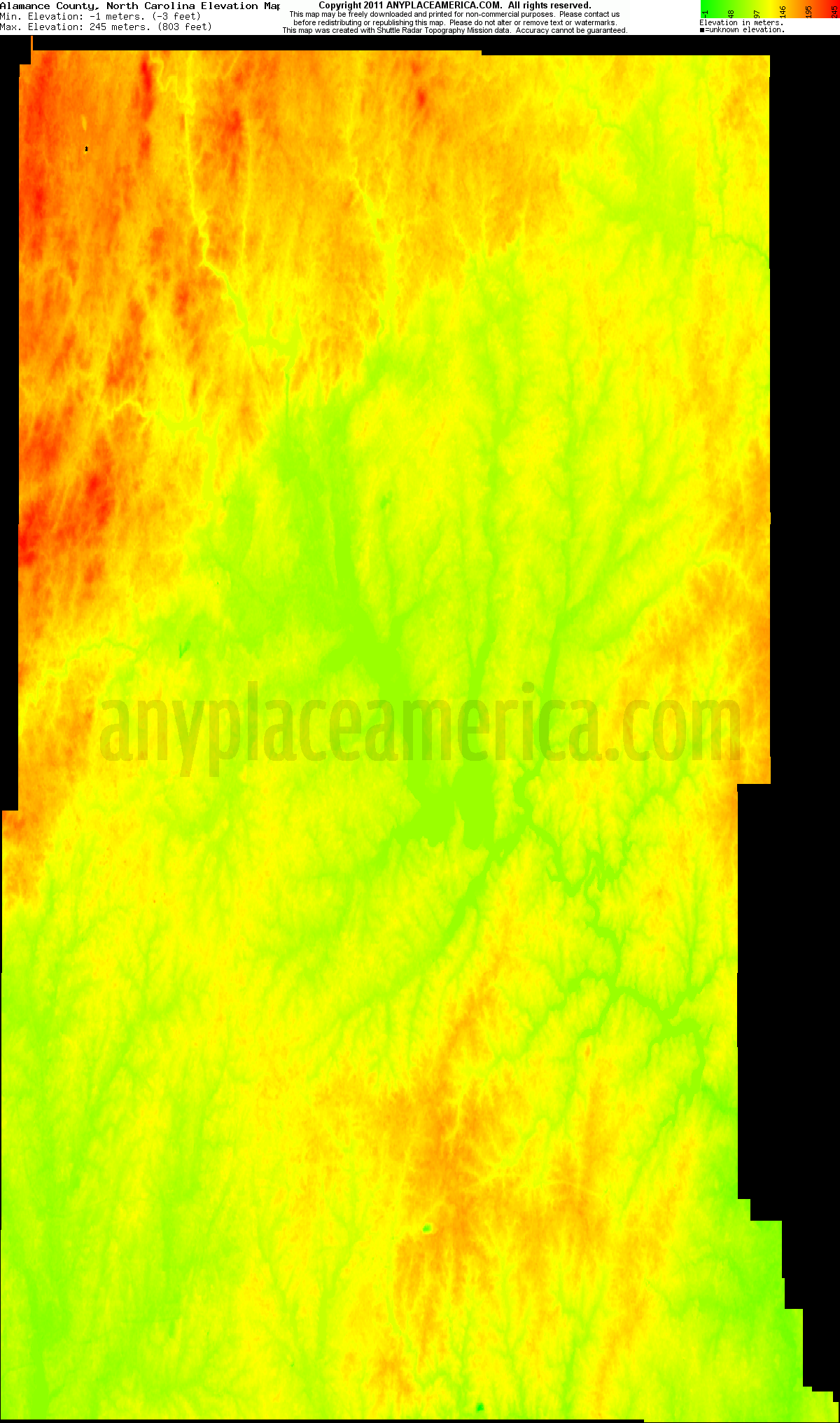 Free Alamance County, North Carolina Topo Maps & Elevations