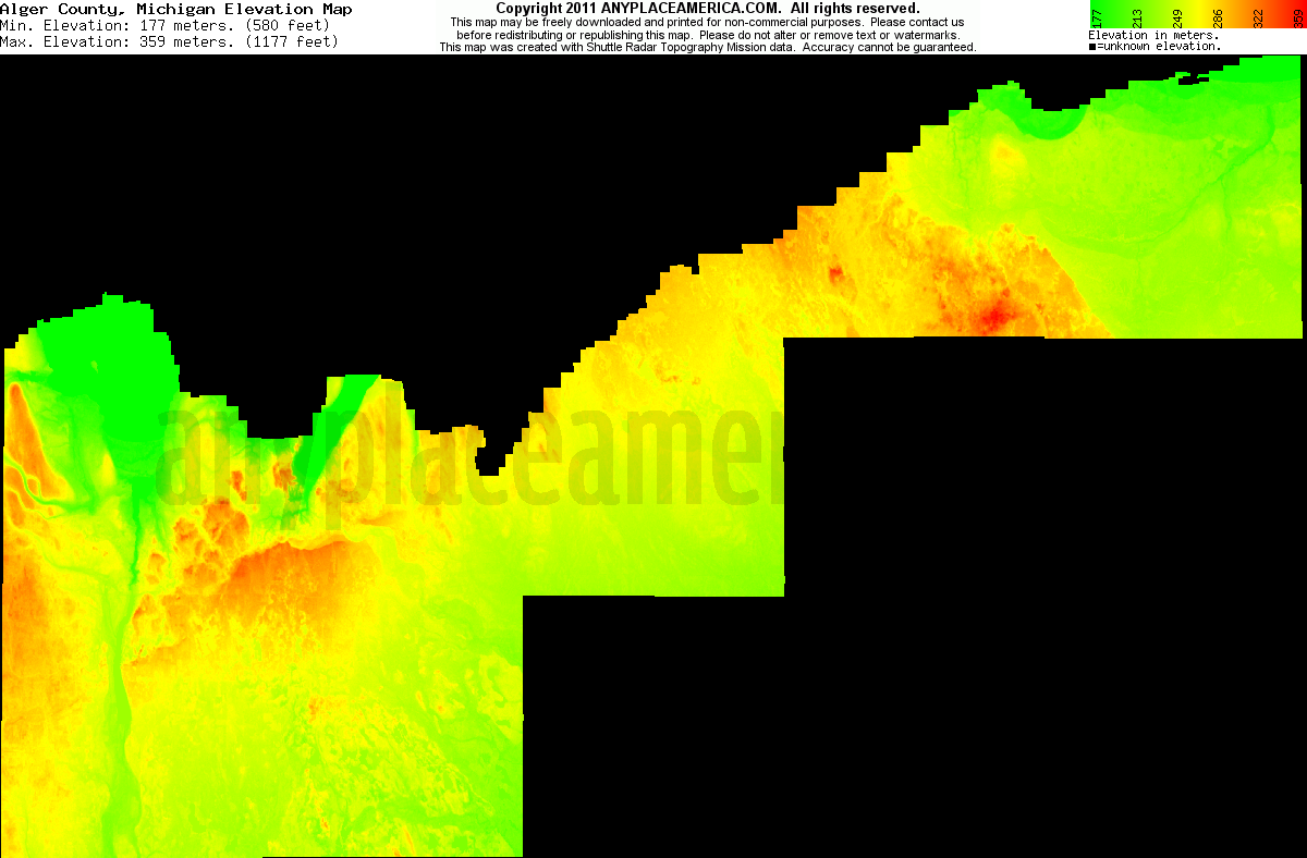 Free Alger County, Michigan Topo Maps & Elevations