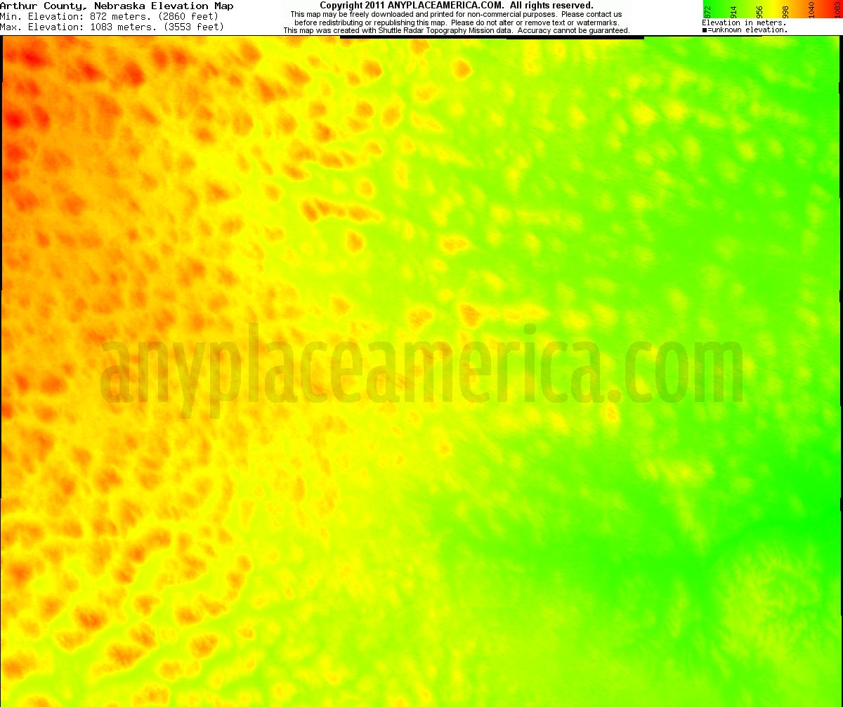 Free Arthur County, Nebraska Topo Maps & Elevations