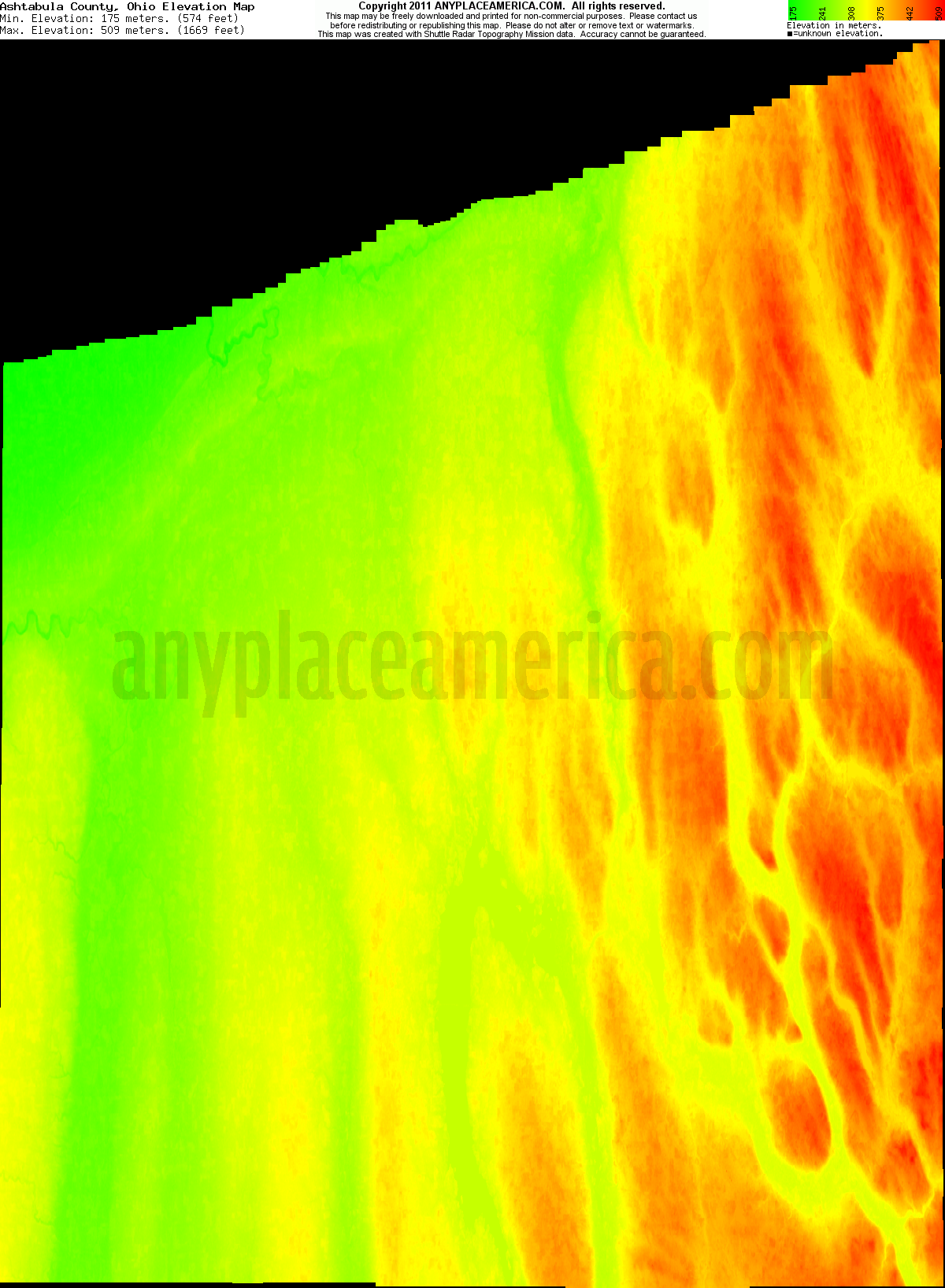 Free Ashtabula County, Ohio Topo Maps & Elevations