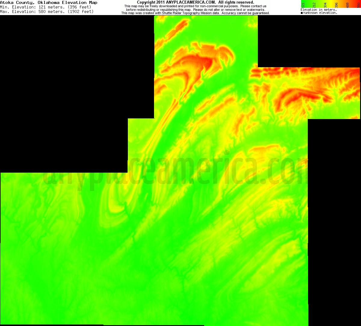 Free Atoka County, Oklahoma Topo Maps & Elevations