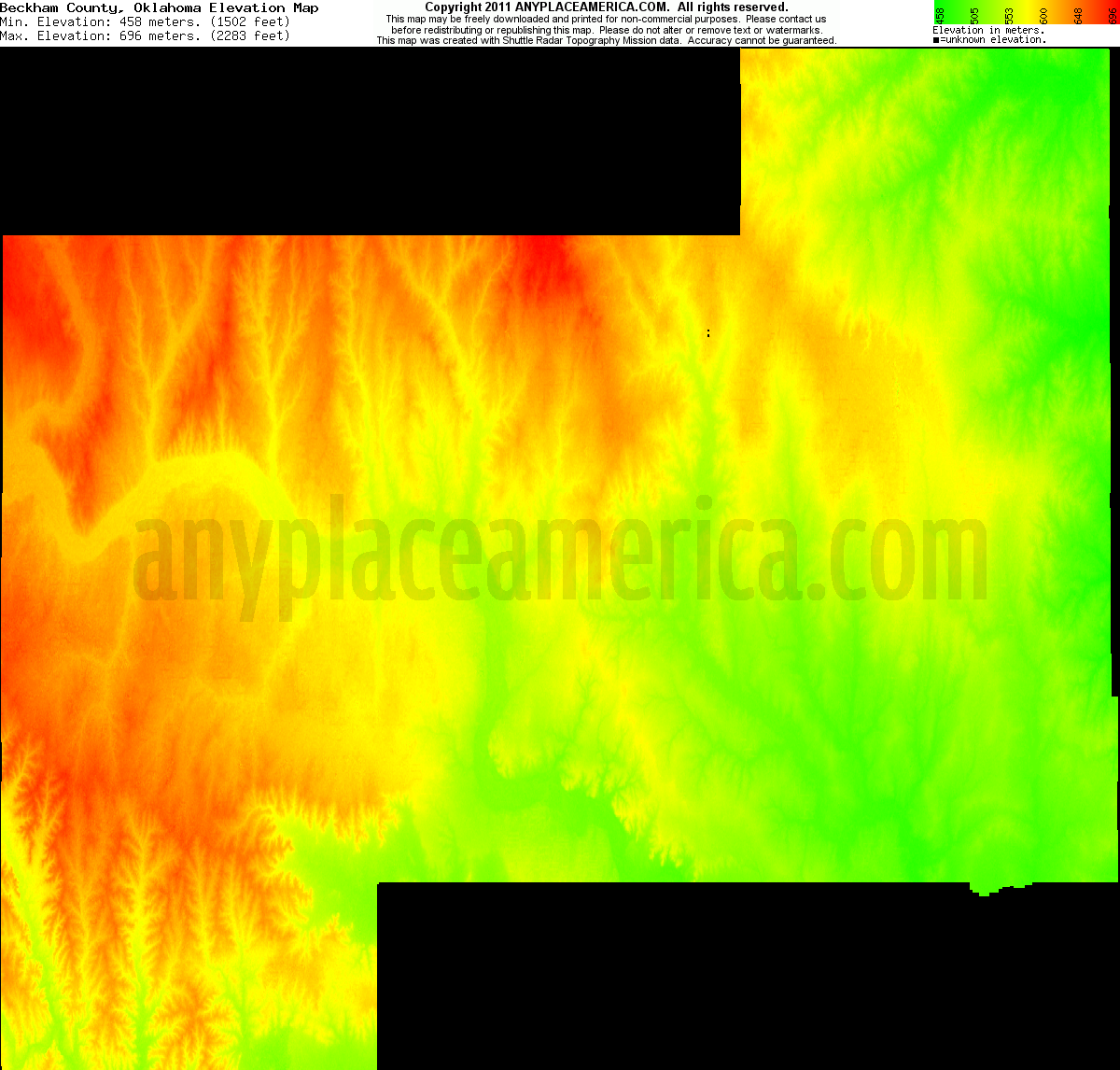Free Beckham County, Oklahoma Topo Maps & Elevations