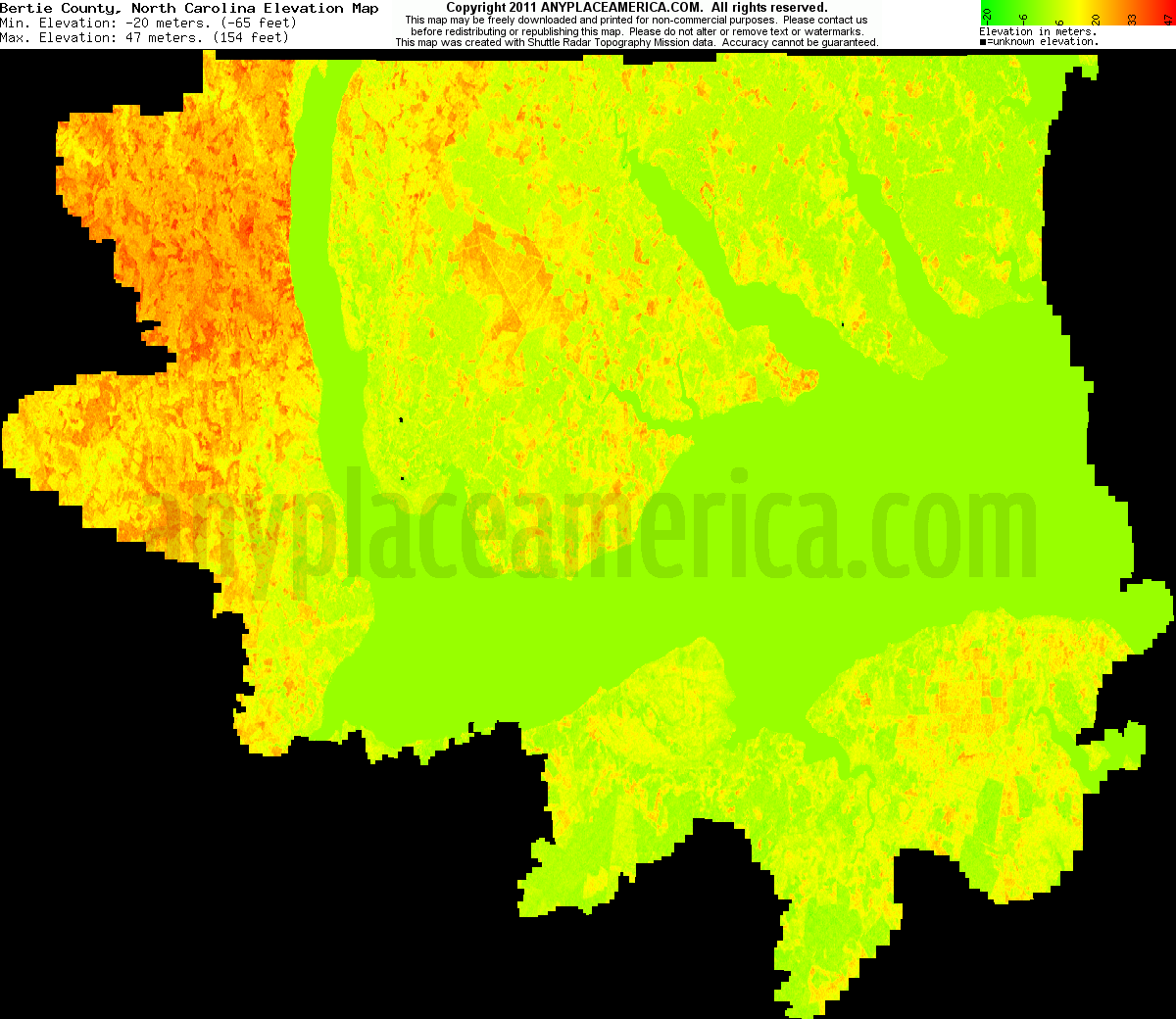 Free Bertie County, North Carolina Topo Maps & Elevations