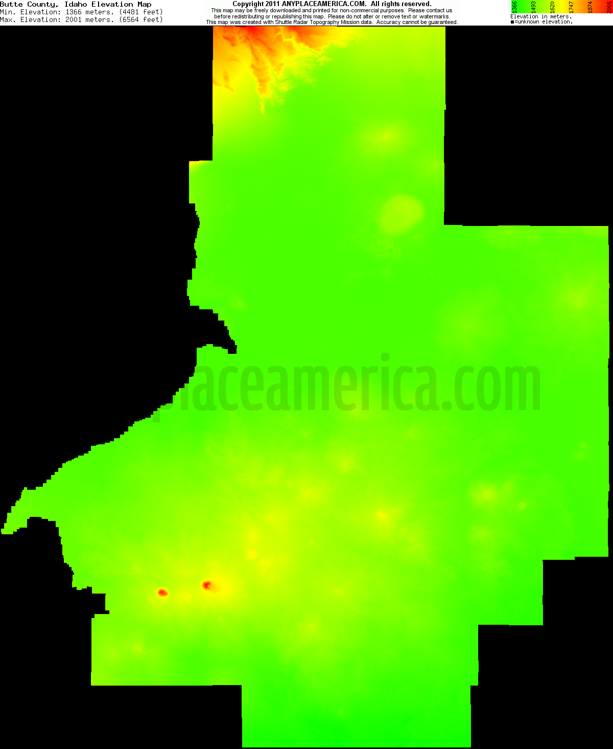 Free Butte County, Idaho Topo Maps & Elevations