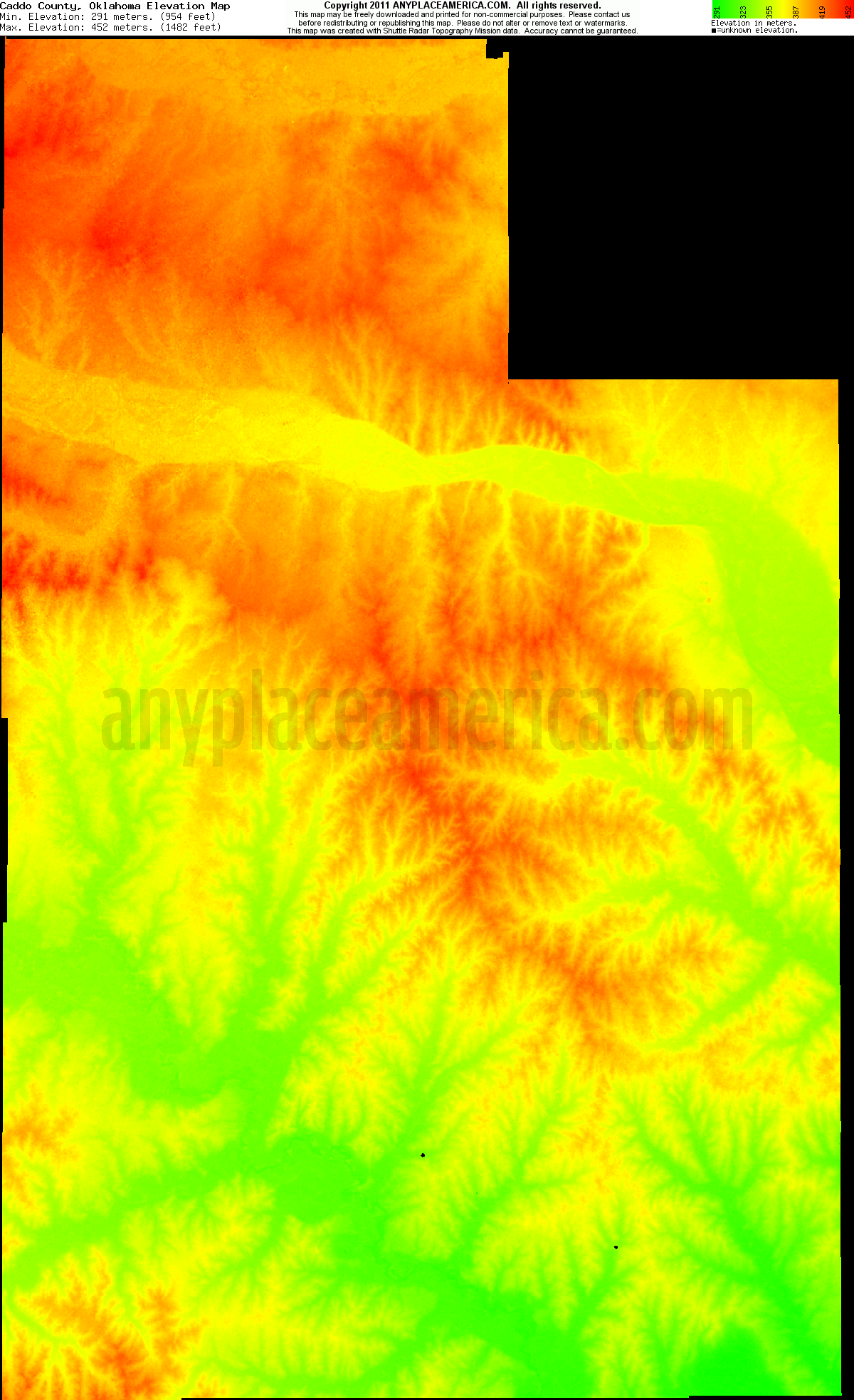 Free Caddo County, Oklahoma Topo Maps & Elevations