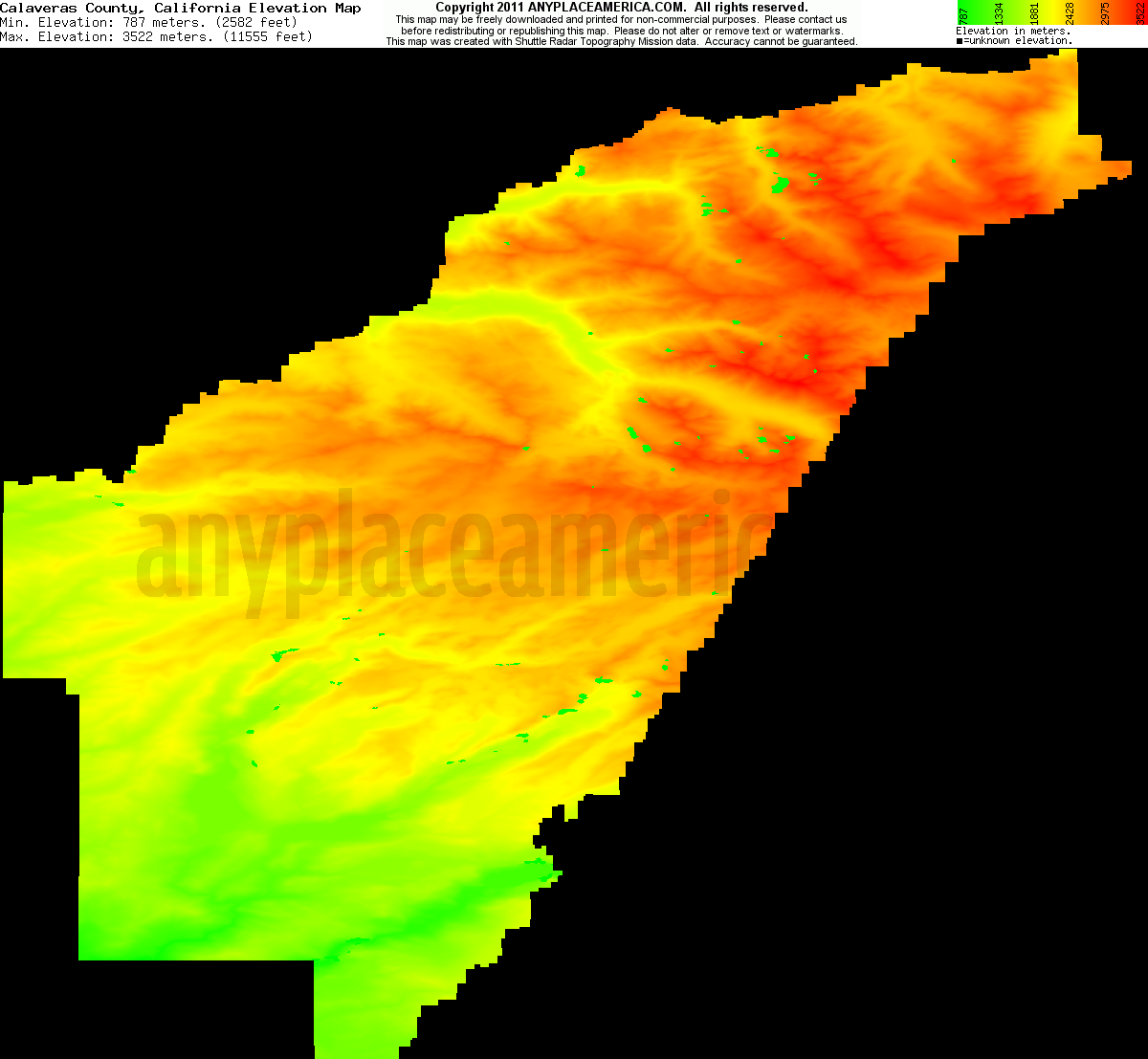 Free Calaveras County, California Topo Maps & Elevations