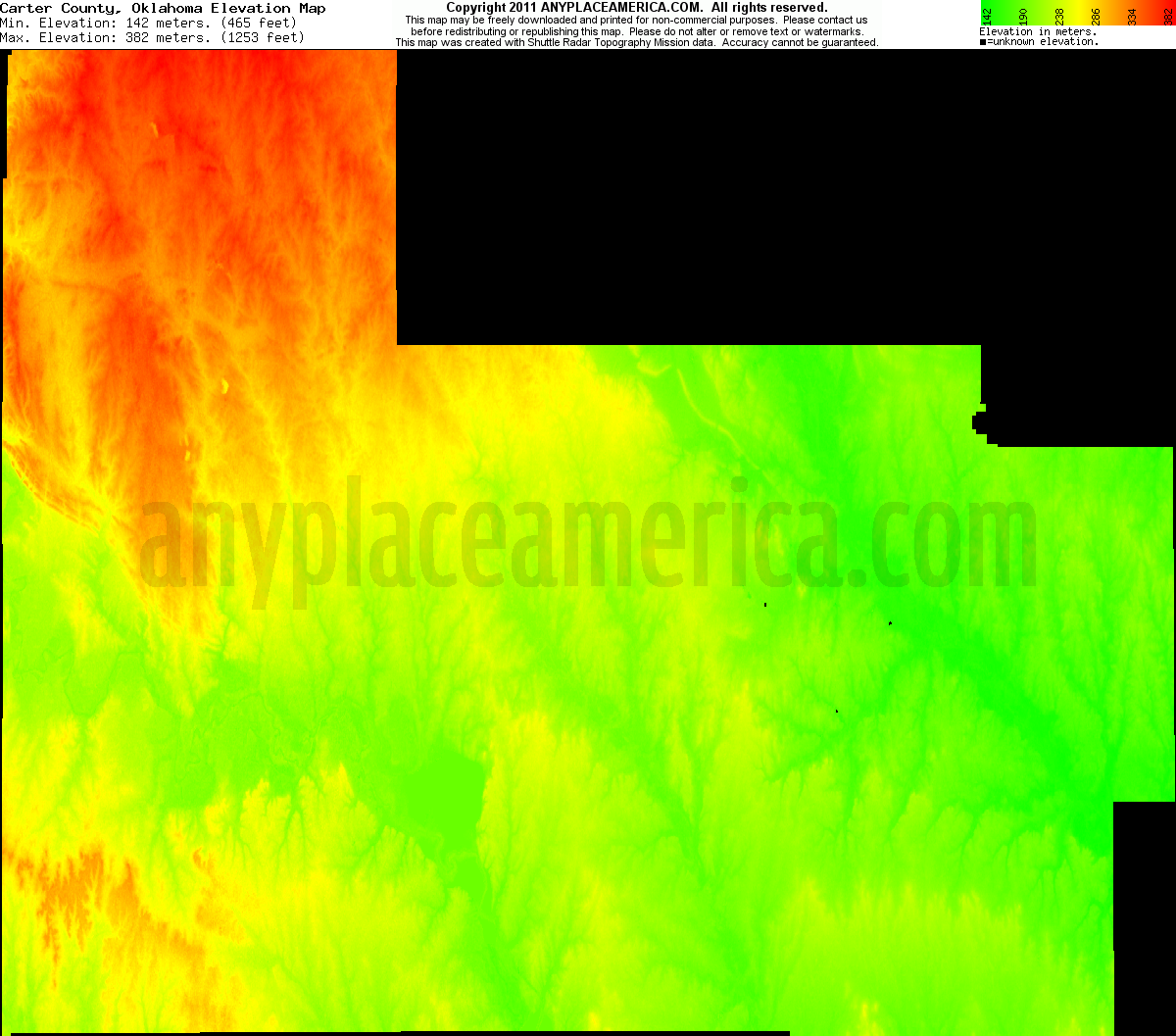 Free Carter County, Oklahoma Topo Maps & Elevations