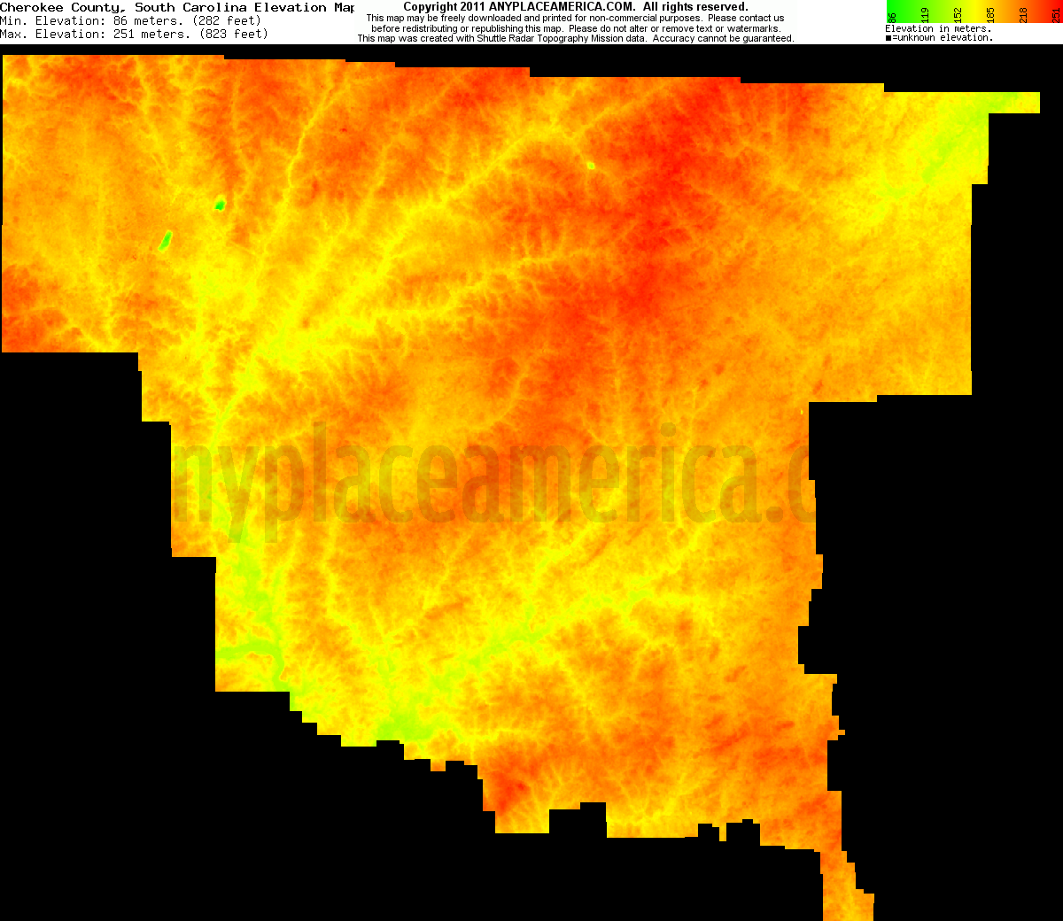 Free Cherokee County, South Carolina Topo Maps & Elevations