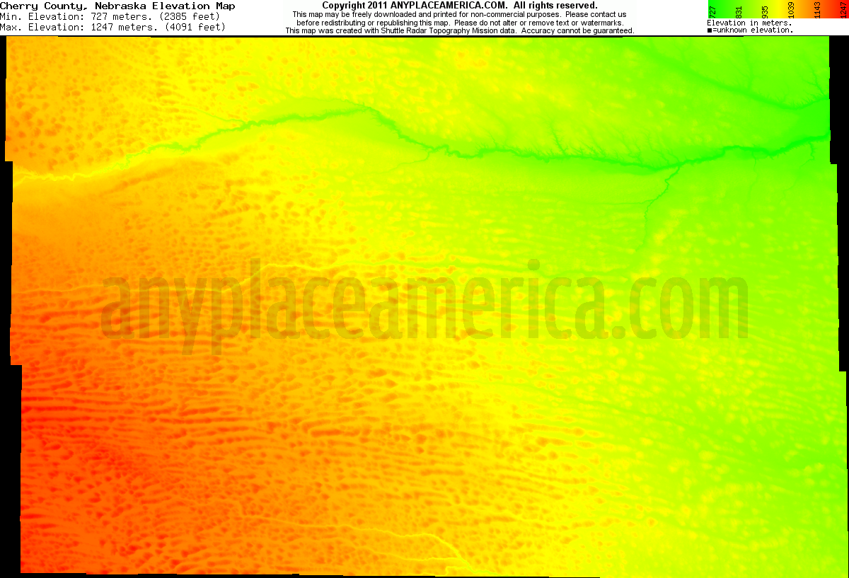 Free Cherry County, Nebraska Topo Maps & Elevations