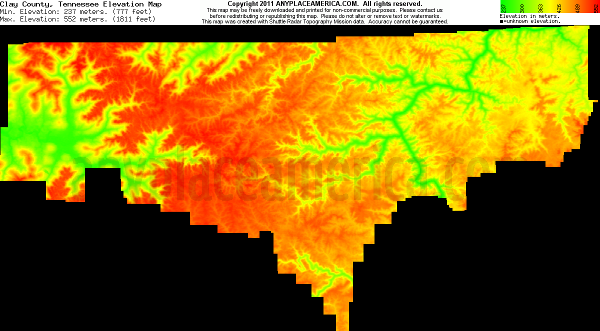 Free Clay County, Tennessee Topo Maps & Elevations