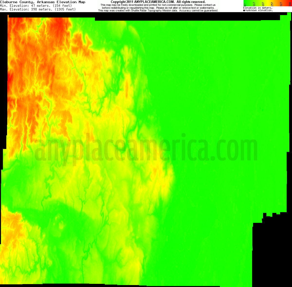 Free Cleburne County, Arkansas Topo Maps & Elevations