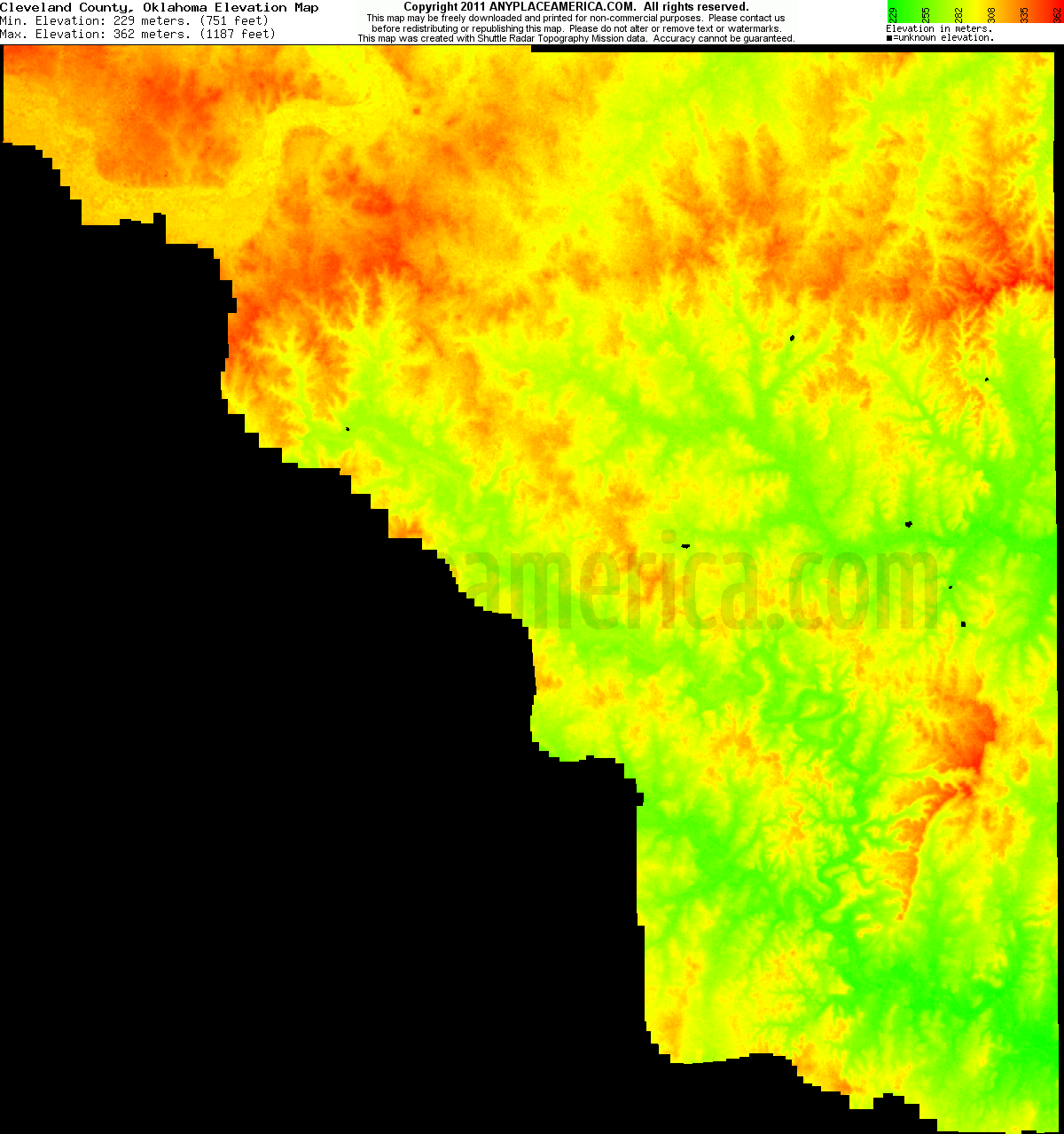 Free Cleveland County, Oklahoma Topo Maps & Elevations