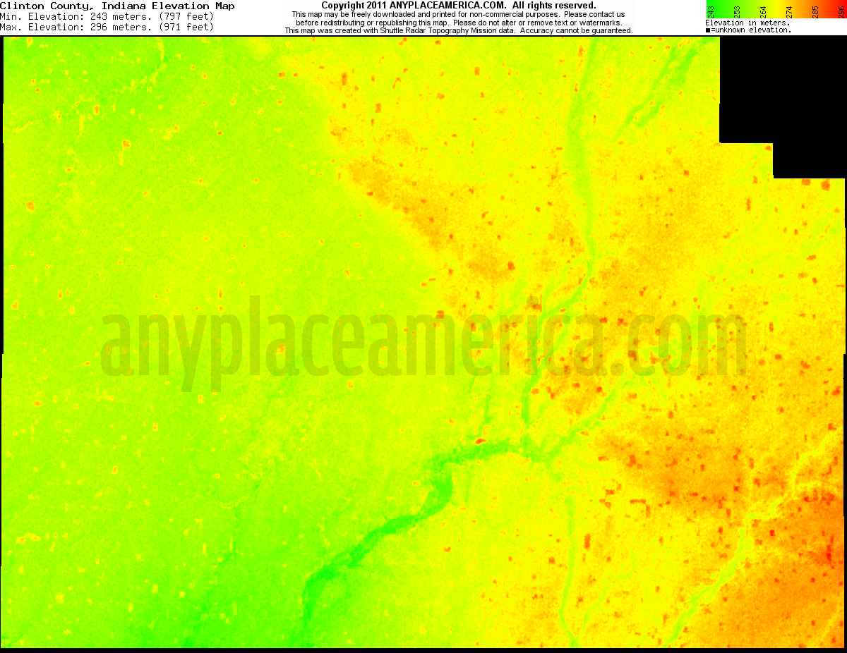 Free Clinton County, Indiana Topo Maps & Elevations