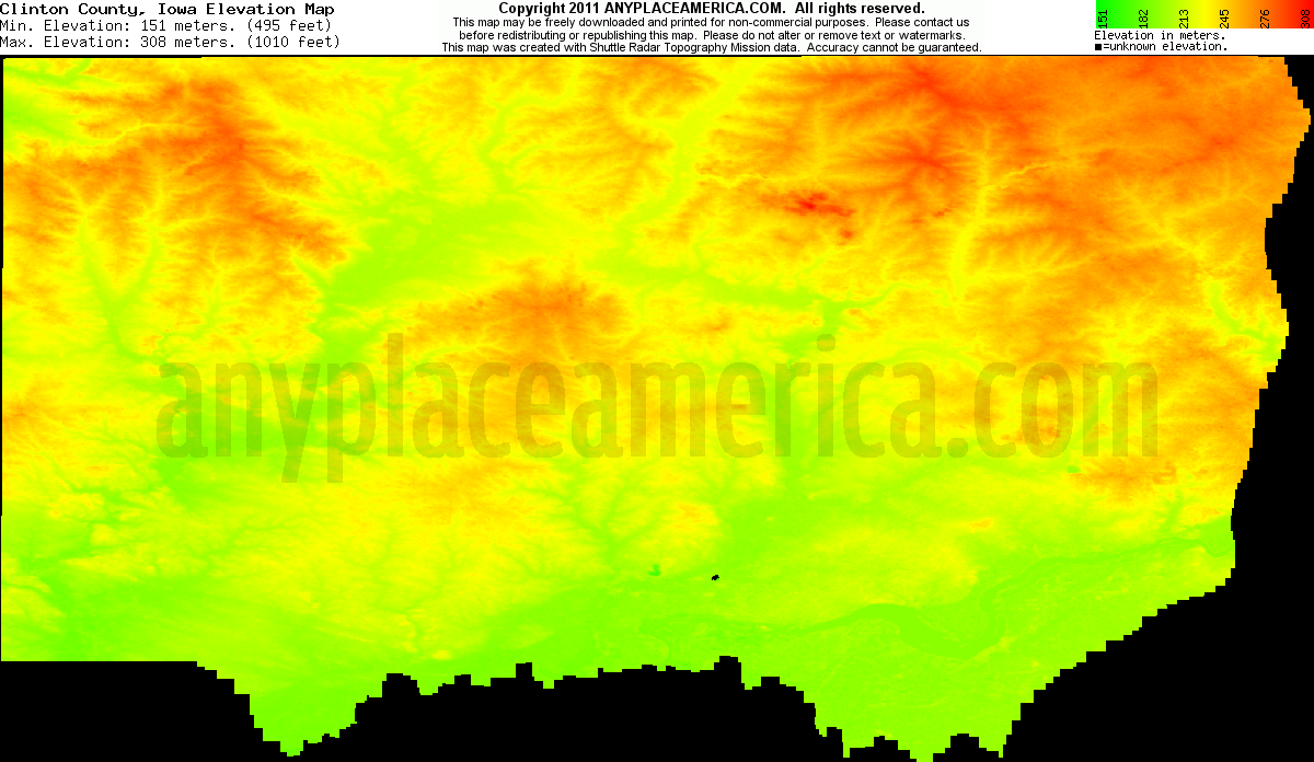 Free Clinton County, Iowa Topo Maps & Elevations
