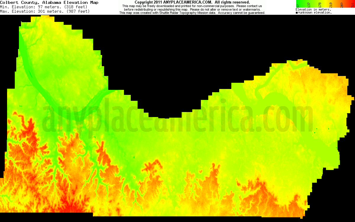 Free Colbert County, Alabama Topo Maps & Elevations
