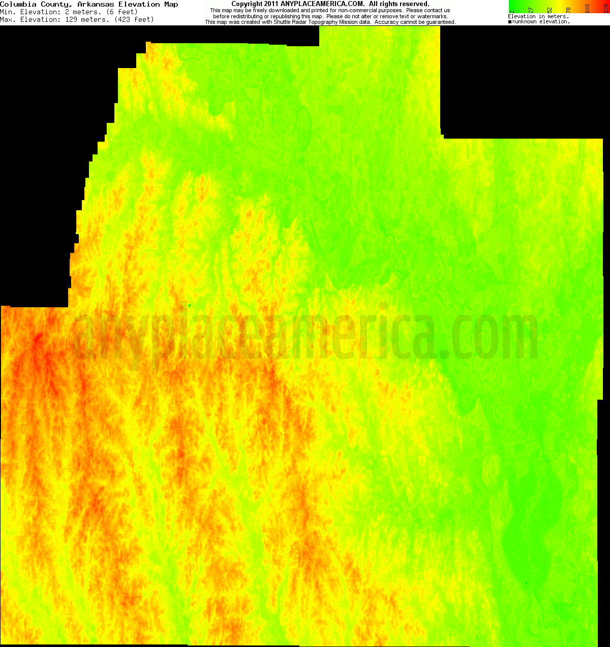 Free Columbia County, Arkansas Topo Maps & Elevations