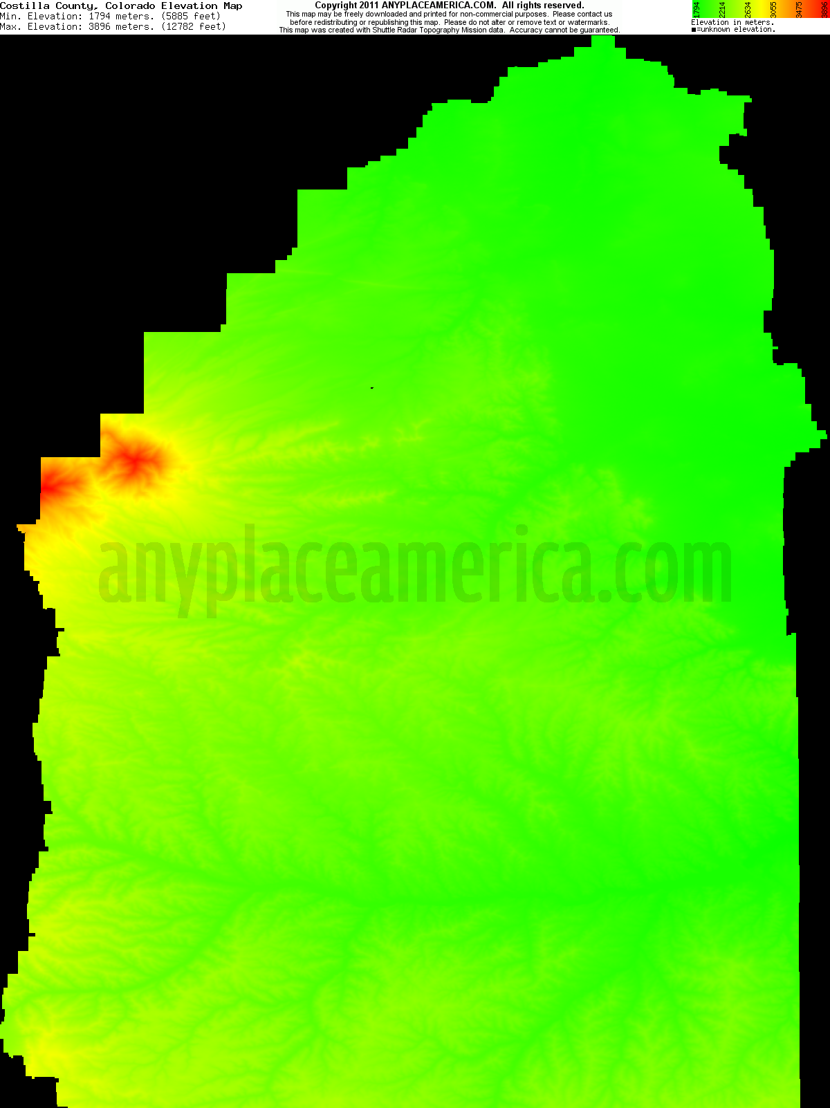 Free Costilla County, Colorado Topo Maps & Elevations