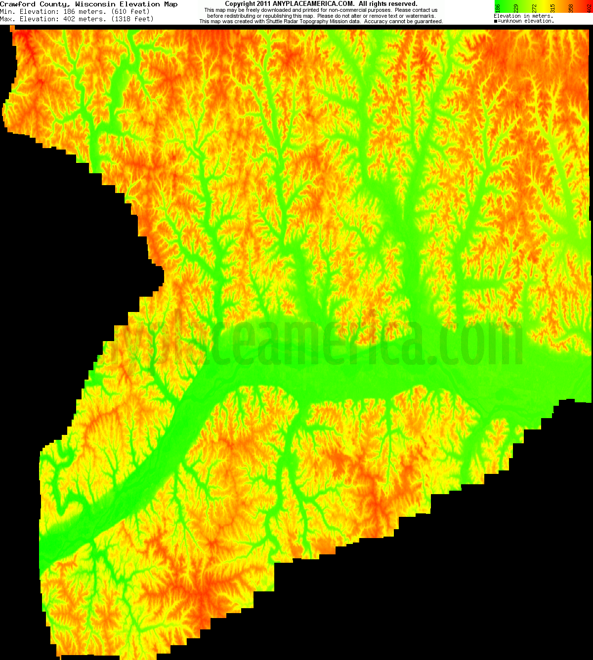 Free Crawford County, Wisconsin Topo Maps & Elevations
