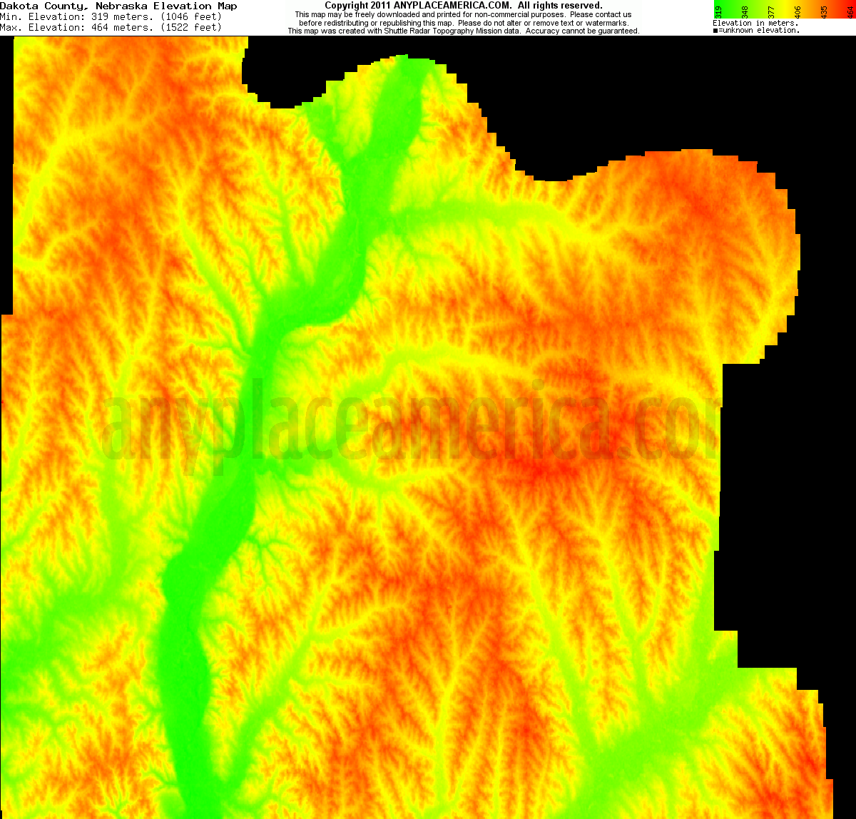 Free Dakota County, Nebraska Topo Maps & Elevations