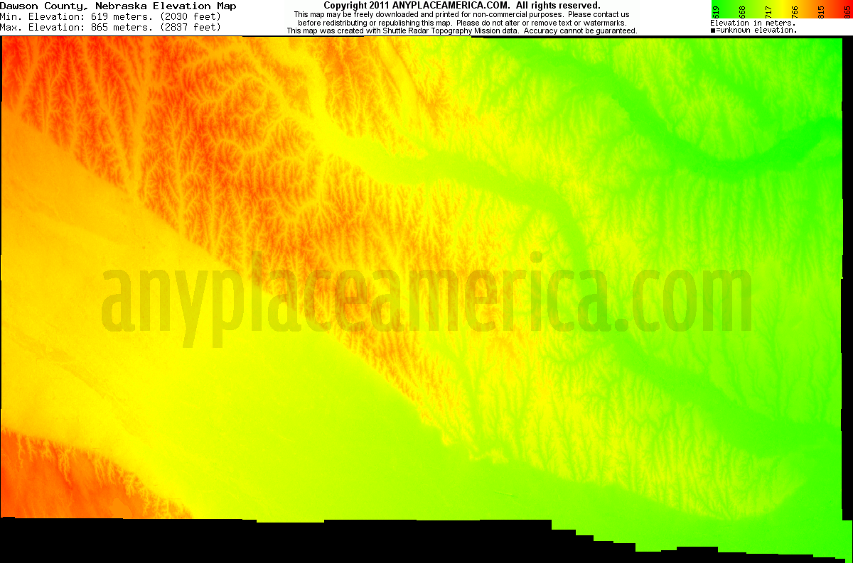 Free Dawson County, Nebraska Topo Maps & Elevations