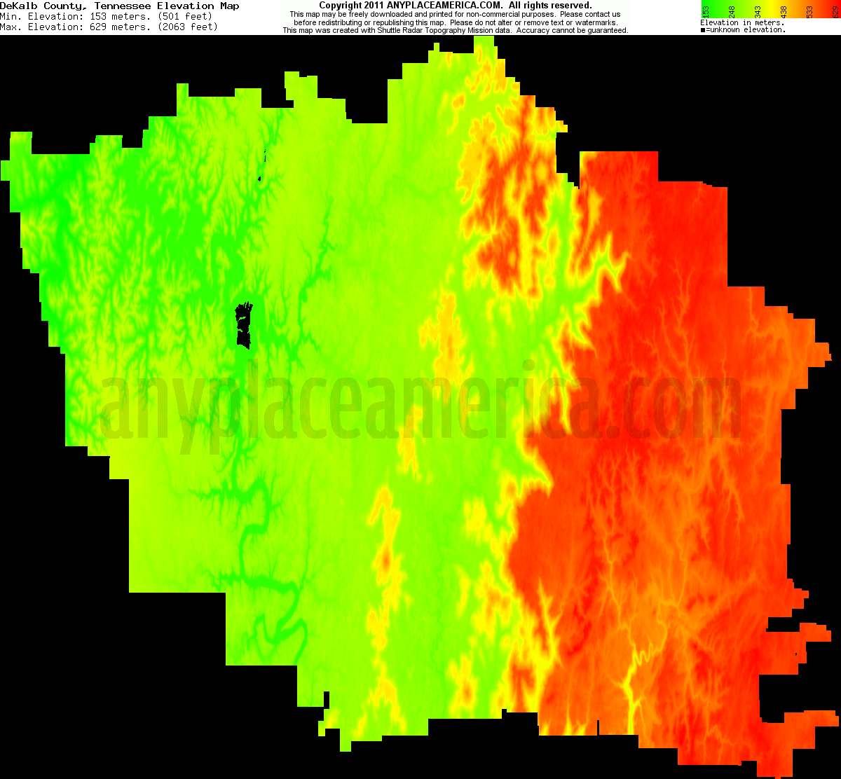 Free DeKalb County, Tennessee Topo Maps & Elevations