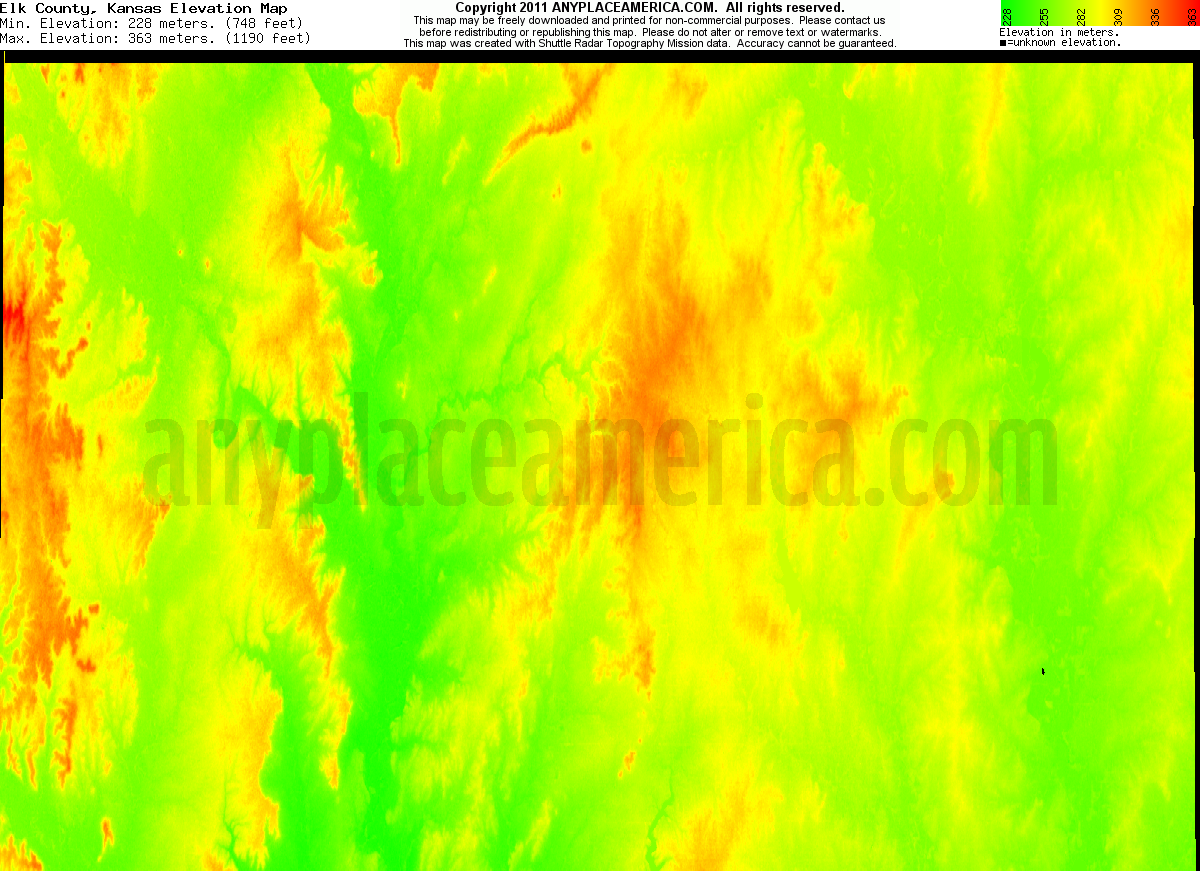 Free Elk County, Kansas Topo Maps & Elevations