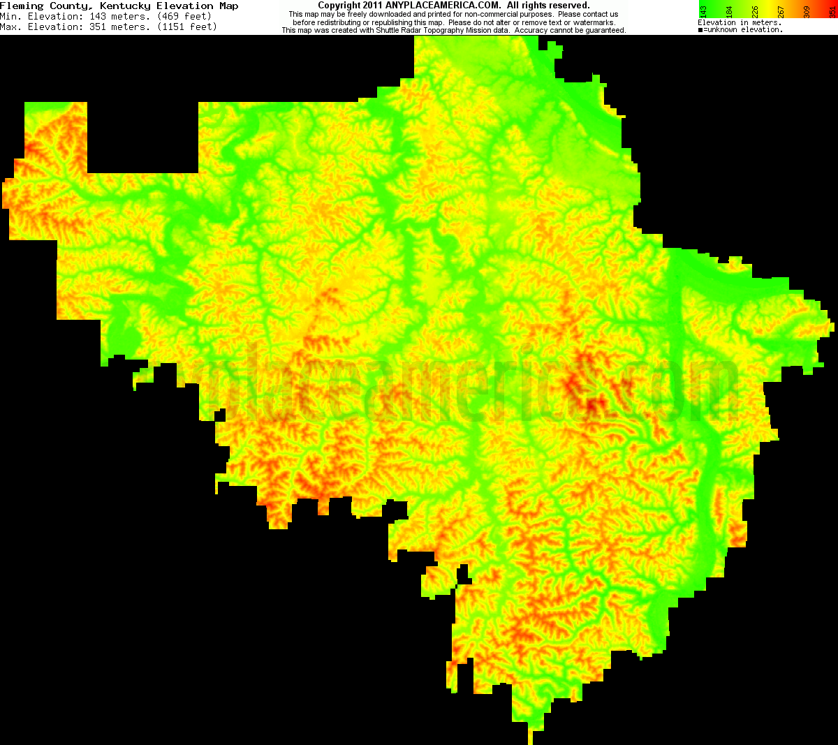 Free Fleming County, Kentucky Topo Maps & Elevations