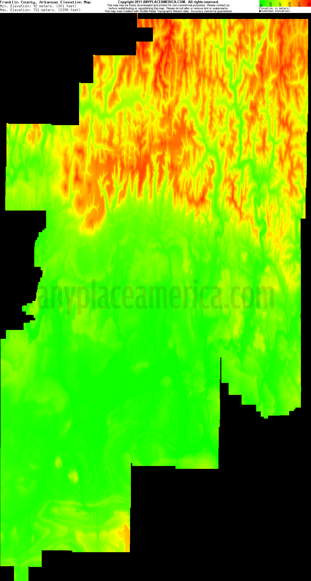 Free Franklin County, Arkansas Topo Maps & Elevations