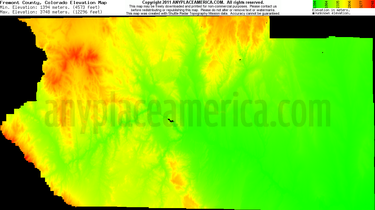 Free Fremont County, Colorado Topo Maps & Elevations