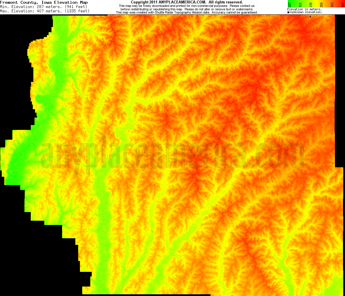 Free Fremont County, Iowa Topo Maps & Elevations