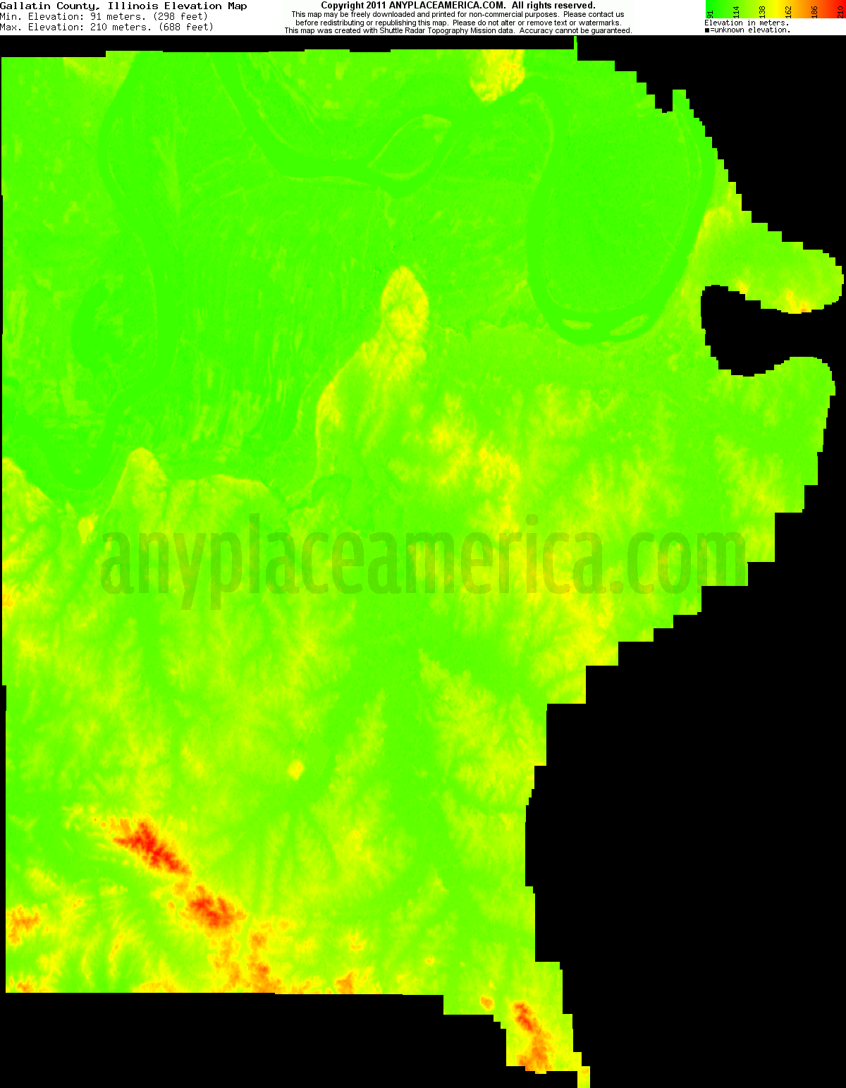 Free Gallatin County, Illinois Topo Maps & Elevations