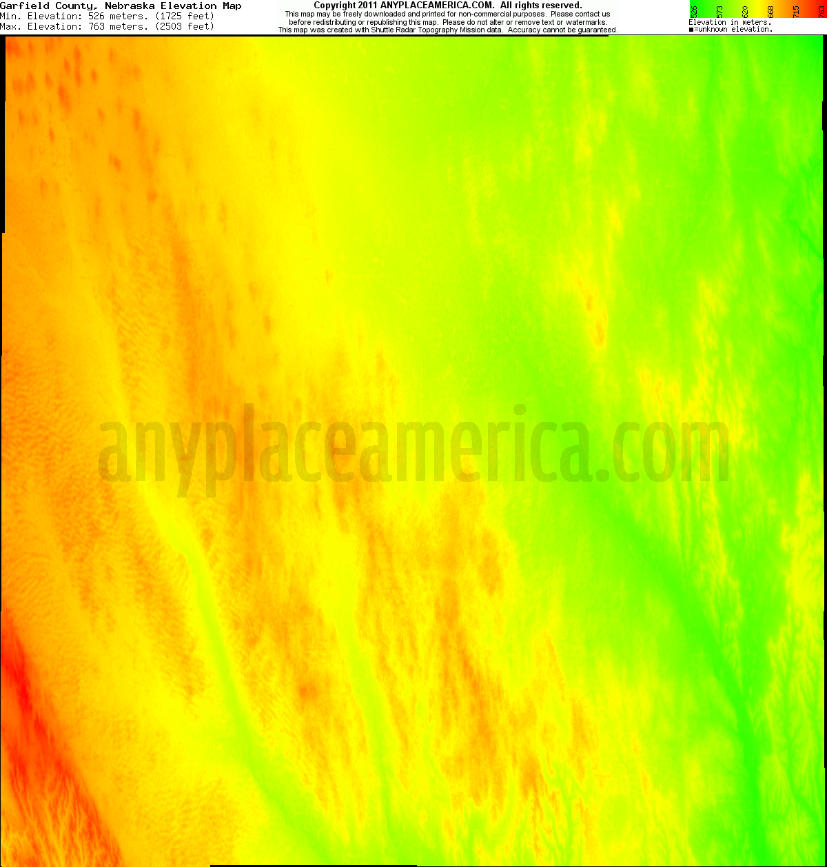 Free Garfield County, Nebraska Topo Maps & Elevations