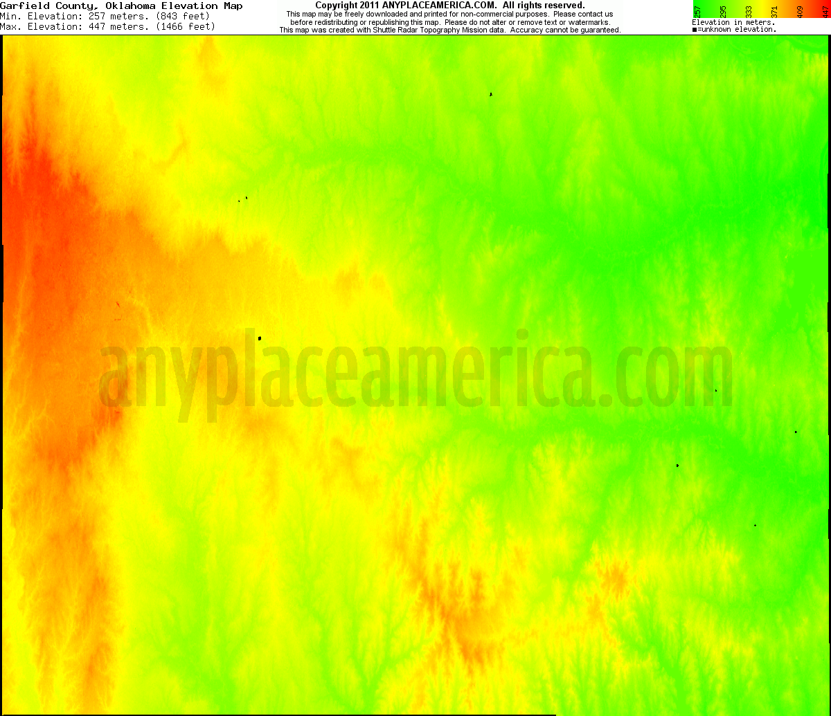 Free Garfield County, Oklahoma Topo Maps & Elevations