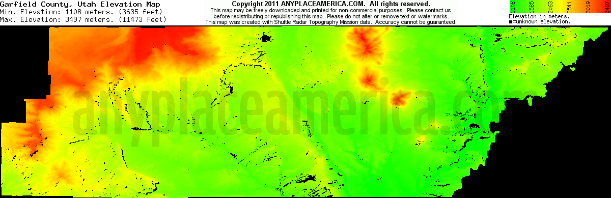 Free Garfield County, Utah Topo Maps & Elevations
