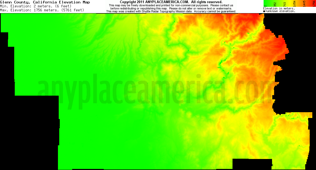 Free Glenn County, California Topo Maps & Elevations