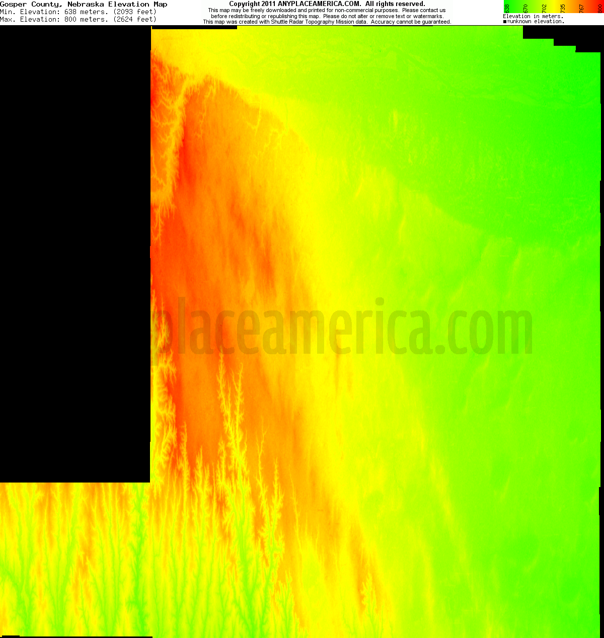 Free Gosper County, Nebraska Topo Maps & Elevations