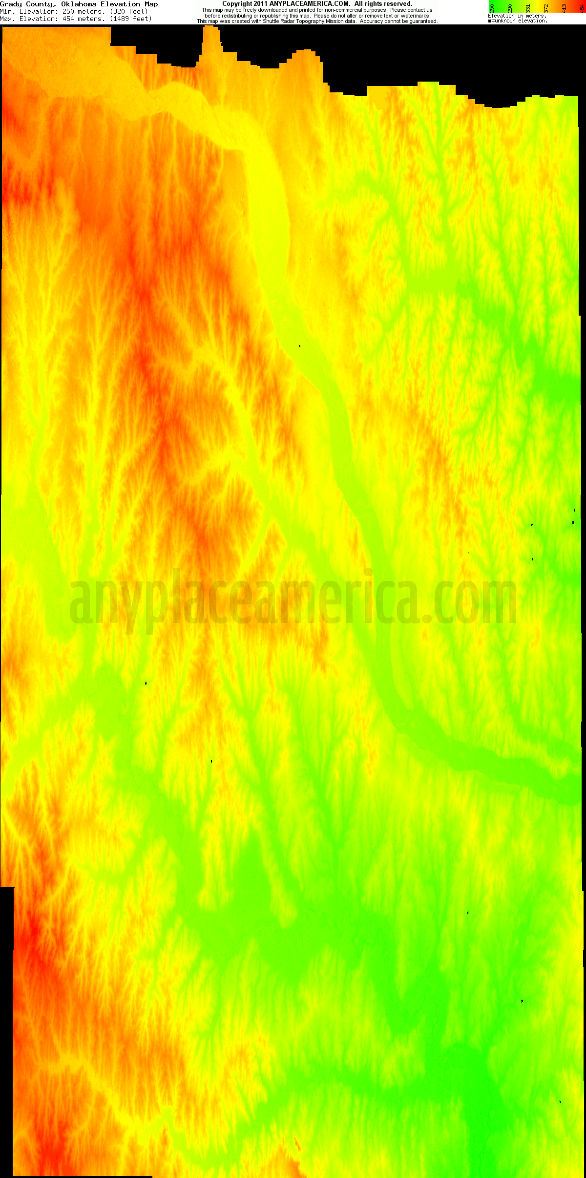 Free Grady County, Oklahoma Topo Maps & Elevations