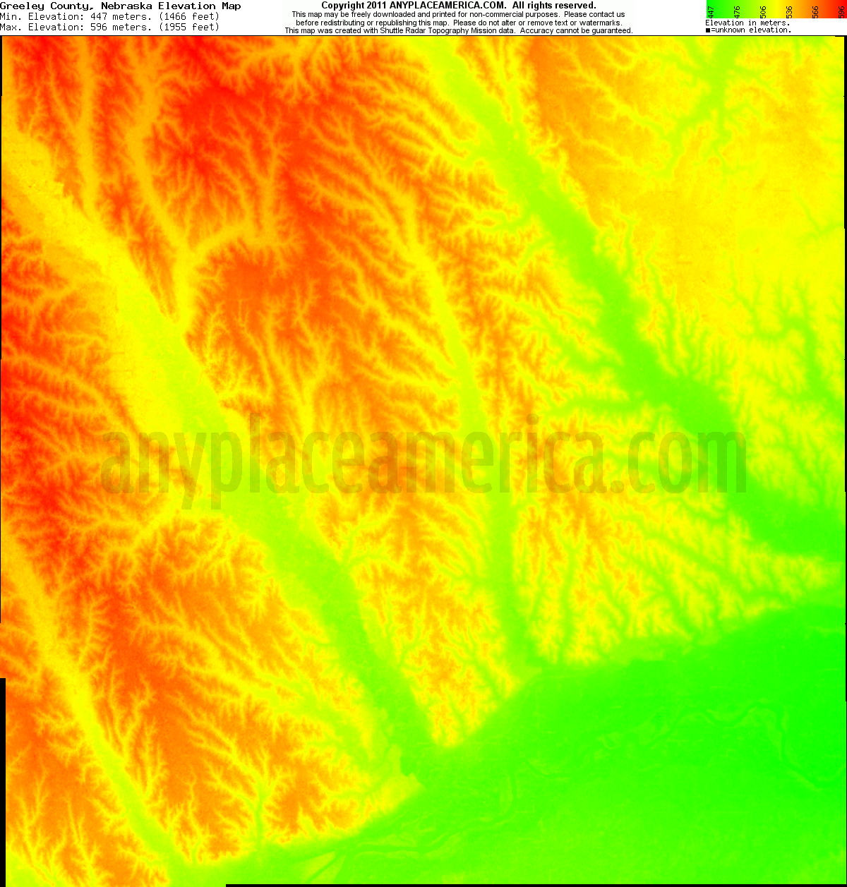 Free Greeley County, Nebraska Topo Maps & Elevations